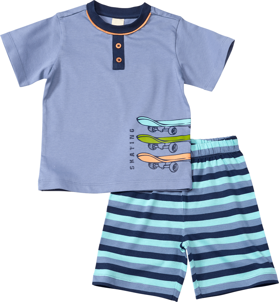 ALANA Schlafanzug mit Skateboard-Motiv, blau, Gr. 92, 1 St dauerhaft günstig online kaufen | dm.de