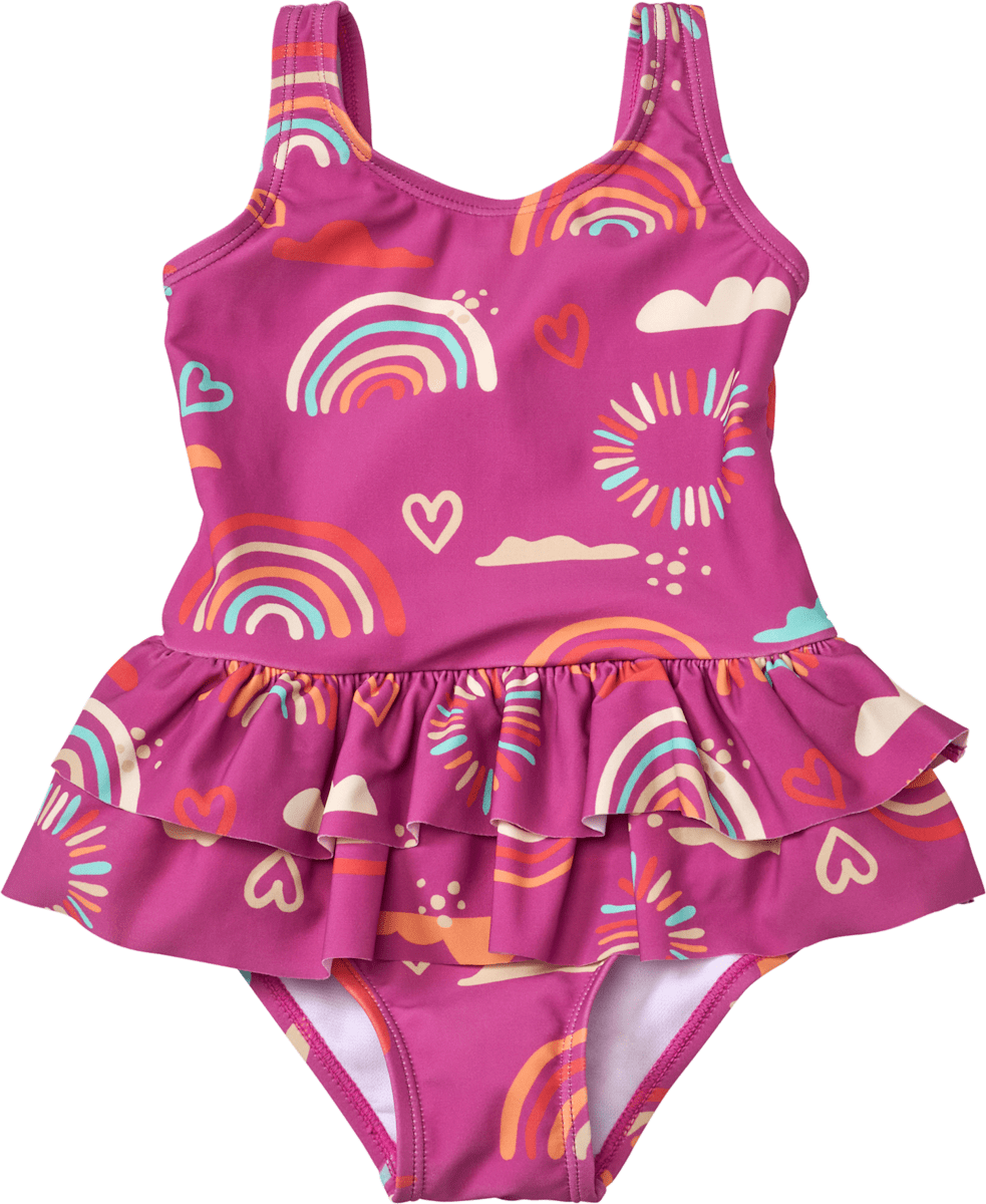 PUSBLU Badeanzug mit Regenbogen-Muster, lila, Gr. 110/116, 1 St dauerhaft günstig online kaufen ...