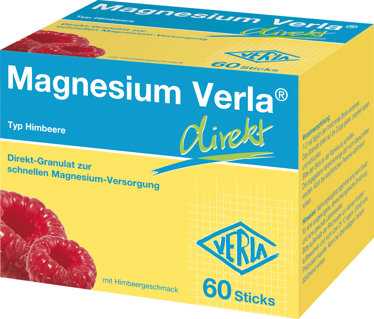 Magnesium Verla Magnesium Himbeere Direkt-Granulat Sticks 60 St, 99 g ...