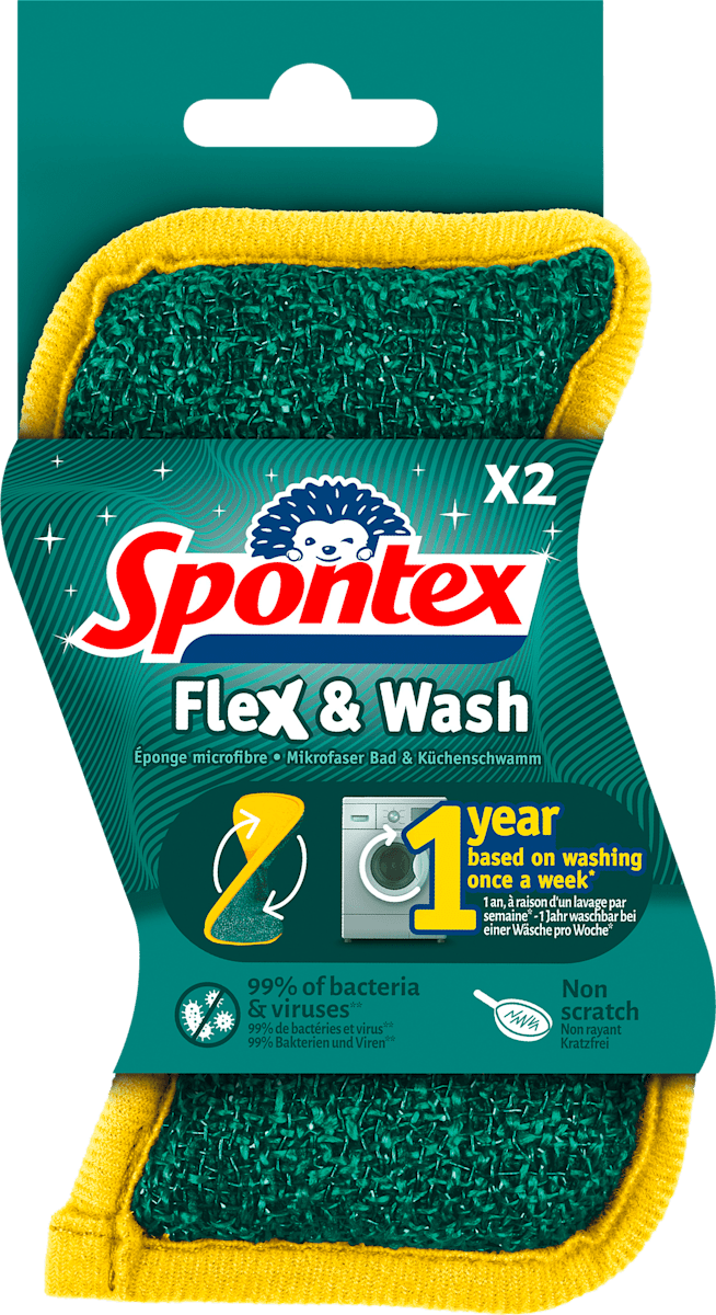 Spontex Schwamm Flex & Wash, 2 St dauerhaft günstig online kaufen | dm.de