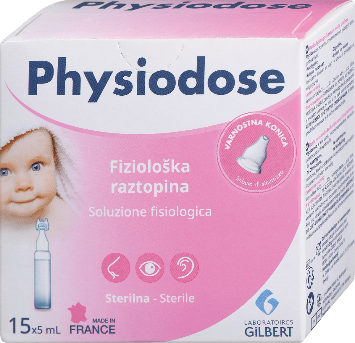 Dr. Gorkič Sterilna fiziološka raztopina Physiodose, 15 × 5 ml, 75 ml | dm.si