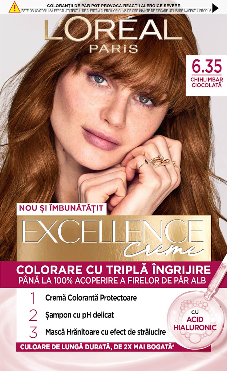 L'ORÉAL PARiS EXCELLENCE Creme Vopsea de păr permanentă cu amoniac 6.35 ...