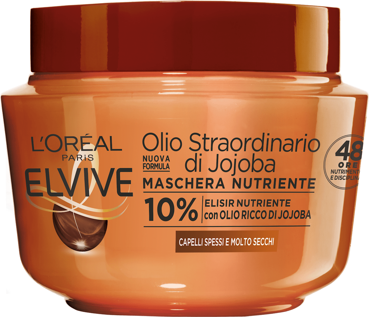 L'Oreal Paris ELVIVE Maschera Capelli Olio Straordinario di Jojoba, 300 ...