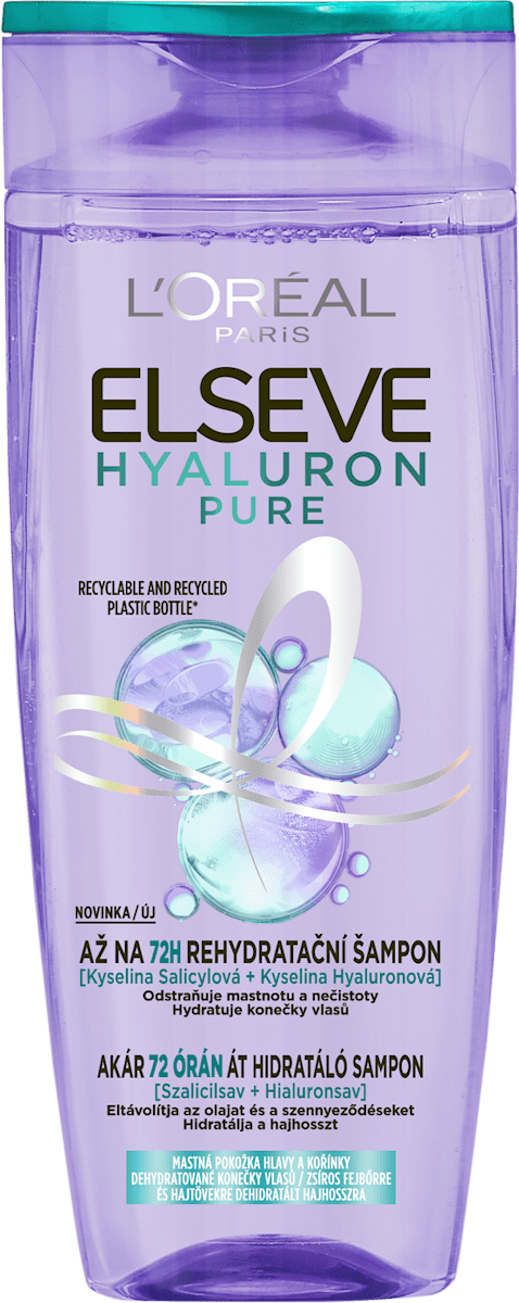 L'ORÉAL PARiS ELSEVE šampon na vlasy Hyaluron Pure, 400 ml | dm.cz