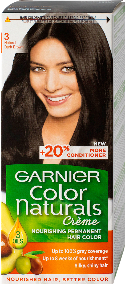 GARNIER Color naturals Boja za kosu 3 Natural Darkest Brown, 1 kom ...