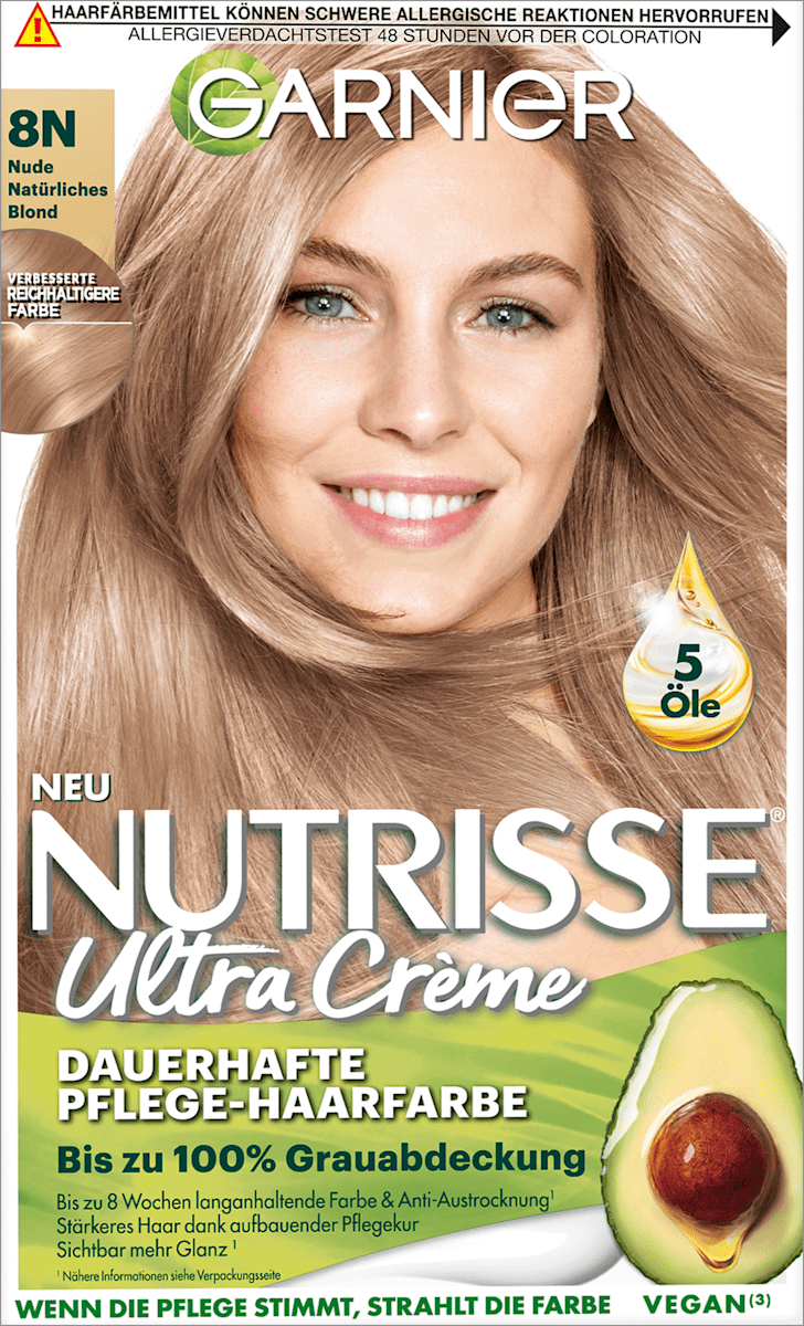 GARNIER NUTRISSE Haarfarbe 8N Nude Natürliches Blond, 1 St dauerhaft ...