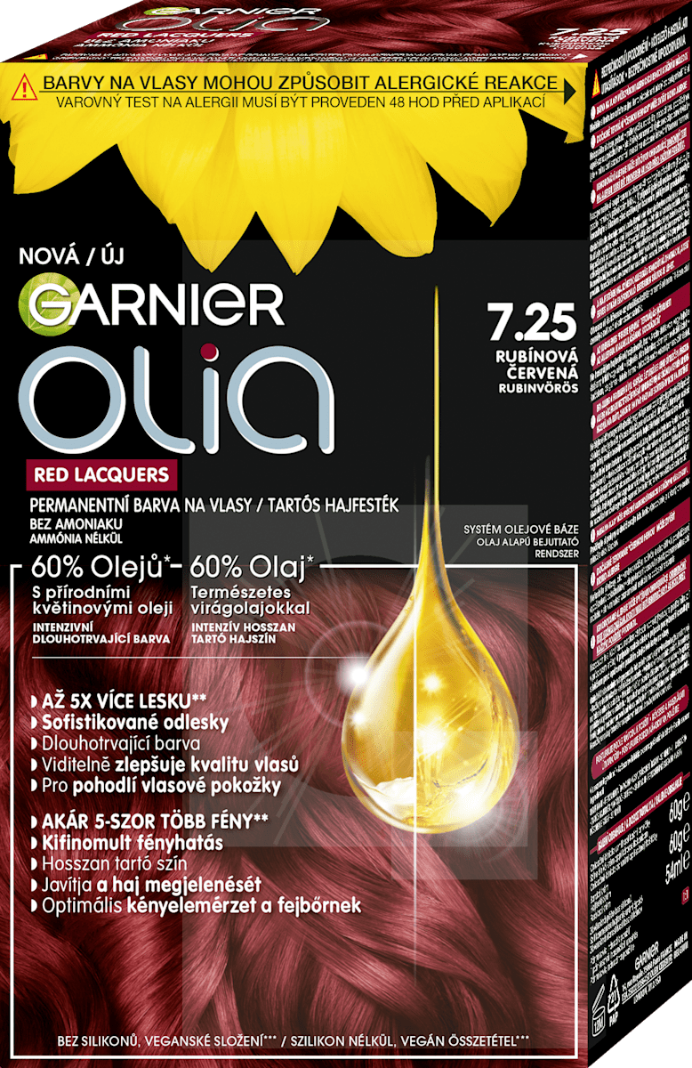 GARNIER olia barva na vlasy 7.25 rubínová červená, 1 ks | dm.cz