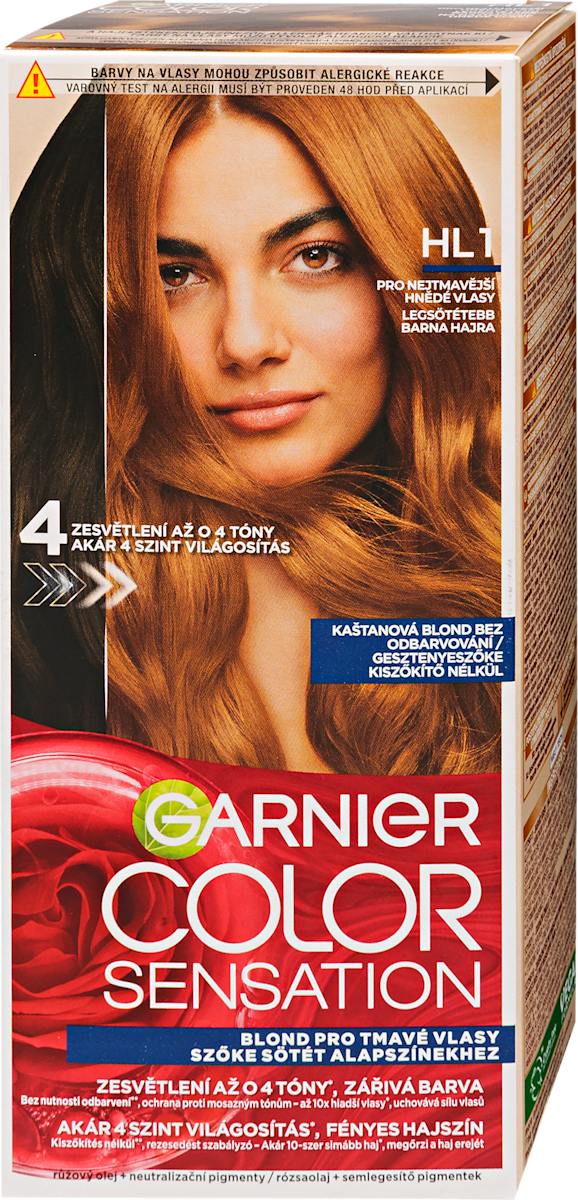 GARNIER Color Sensation Tartós hajfesték, gesztenyeszőke, kiszőkítő ...