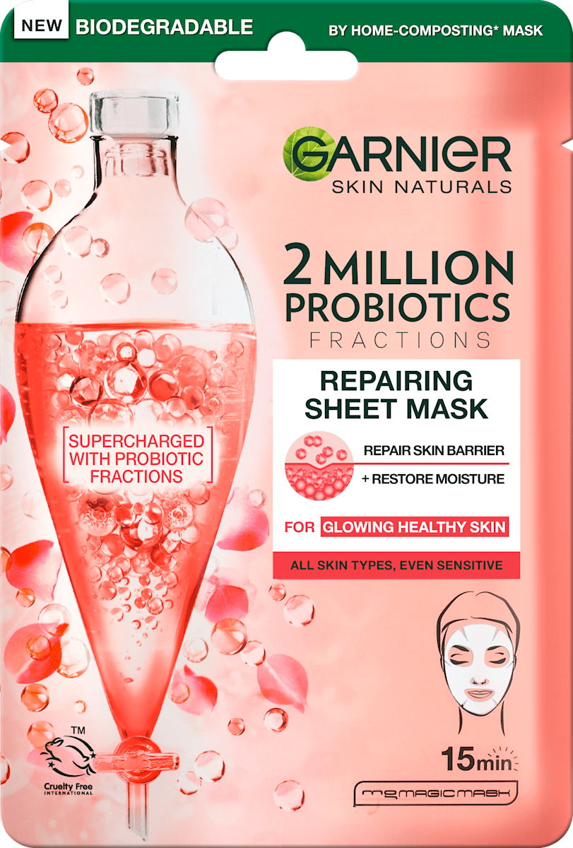 GARNIER SKIN NATURALS Mască șervețel pentru față cu probiotice, 1 buc ...