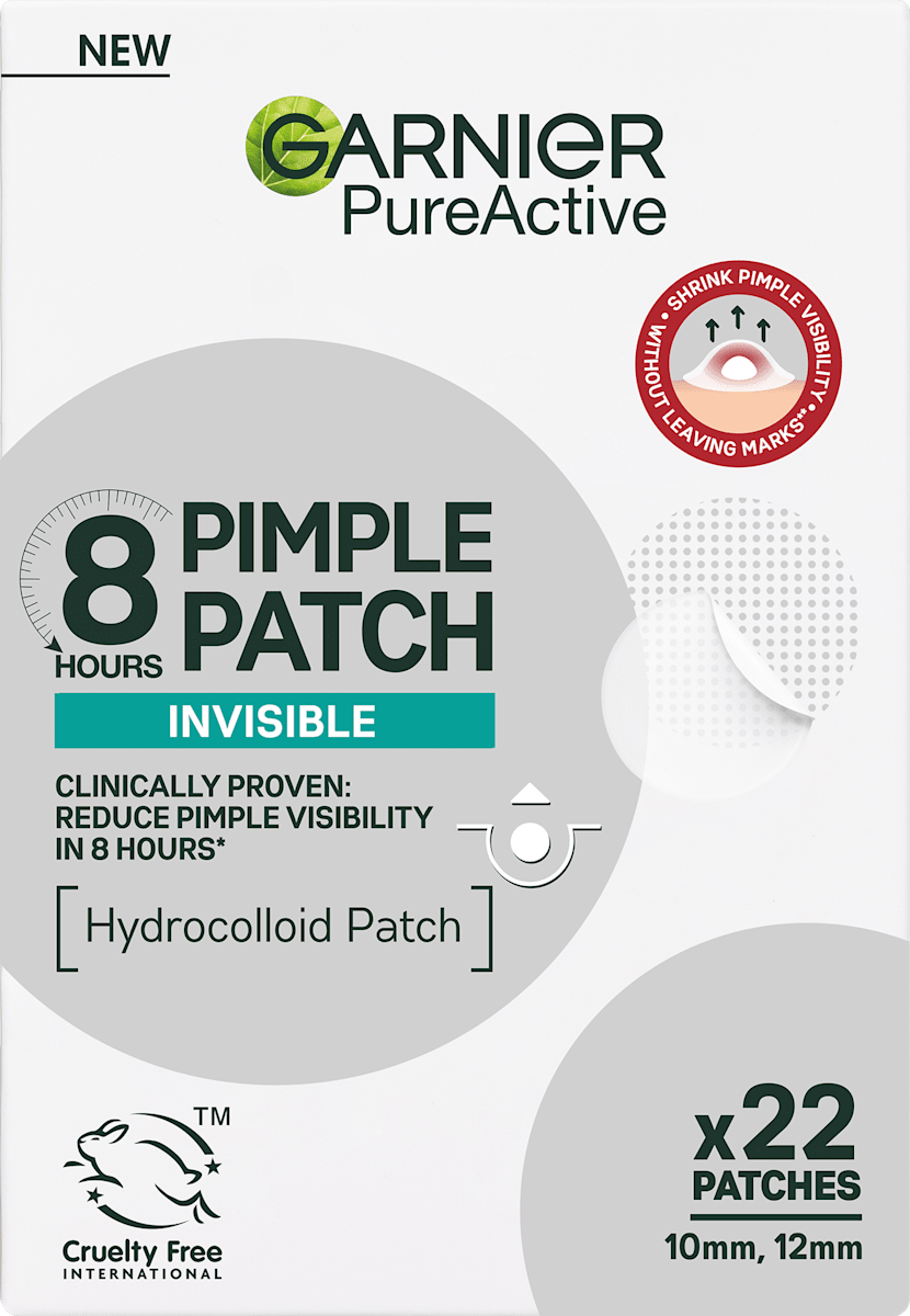 GARNIER PureActive PureActive 8 HOURS PIMPLE PATCH INVISIBLE flasteri za bubuljice, 22 kom | dm.rs
