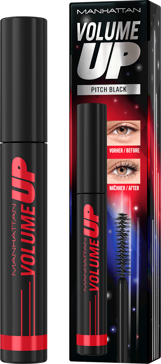 MANHATTAN Cosmetics Mascara Volume Up 004 Pitch Black, 8 ml dauerhaft ...