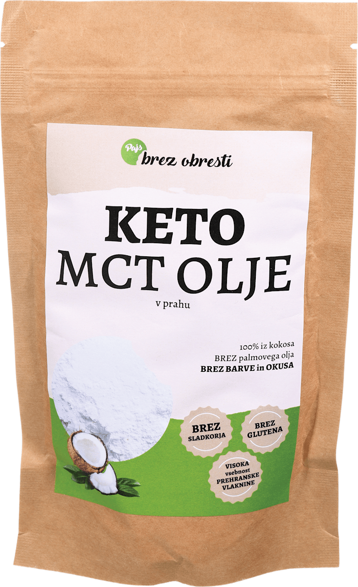 Pajs brez obresti Keto MCT olje, v prahu, 150 g | dm.si
