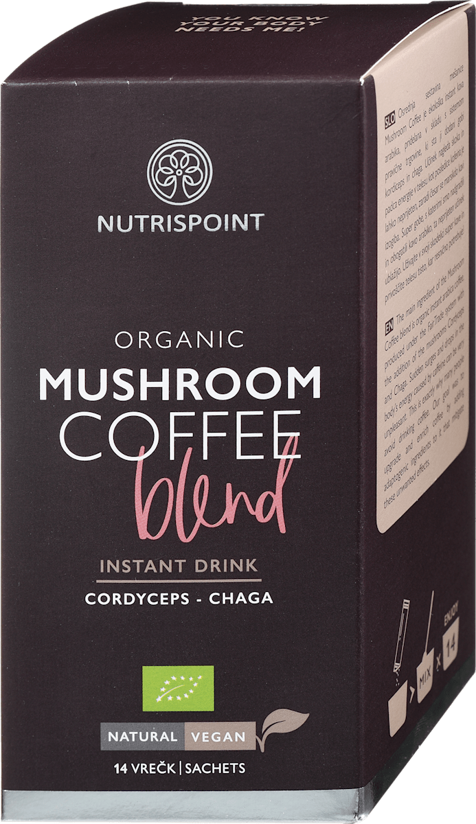 NUTRISPOINT Bio instant kava z gobama kordiceps in čaga, 33,6 g | dm.si