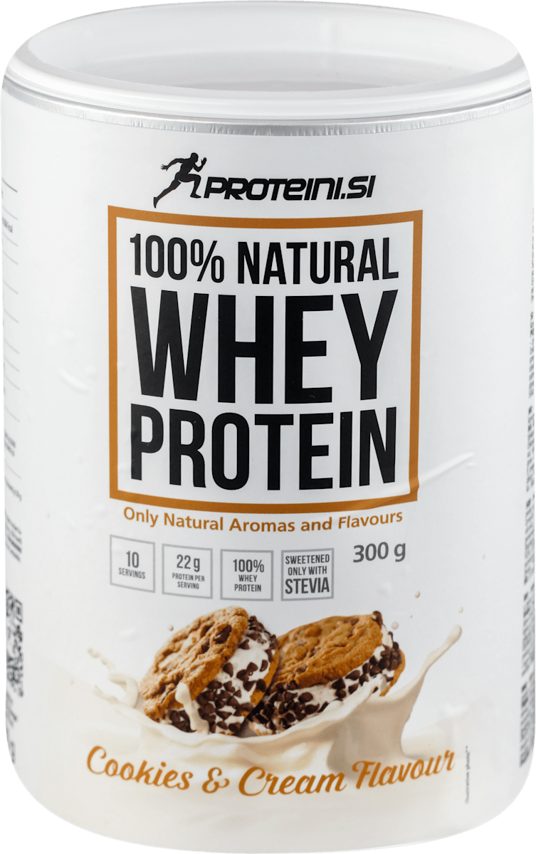 proteini.si 100% NATURAL WHEY PROTEIN - Ukus Cookies&Cream, 300 g | dm.rs