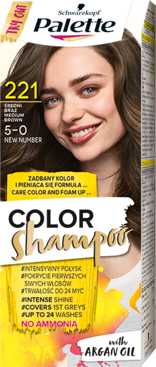 Palette COLOR Shampoo Szampon koloryzujący 221 Brąz, 1 szt. kupuj w ...