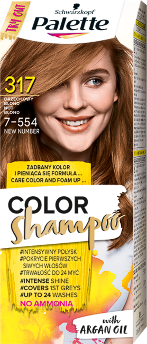 Palette COLOR Shampoo Szampon koloryzujący 317 Orzechowy blond, 1 szt ...