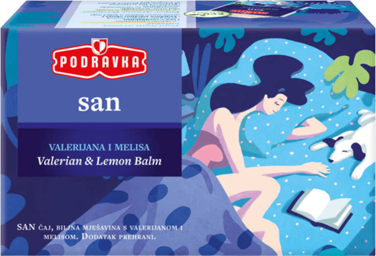 PODRAVKA Čaj San – valerijana i melisa, 20 vrećica, 40 g | dm.hr