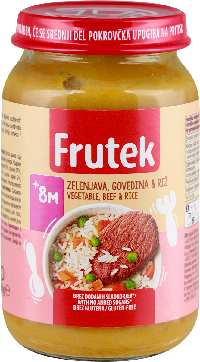 Frutek Kašica od povrća sa govedinom i pirinčem, nakon 8. meseca, 190 g ...