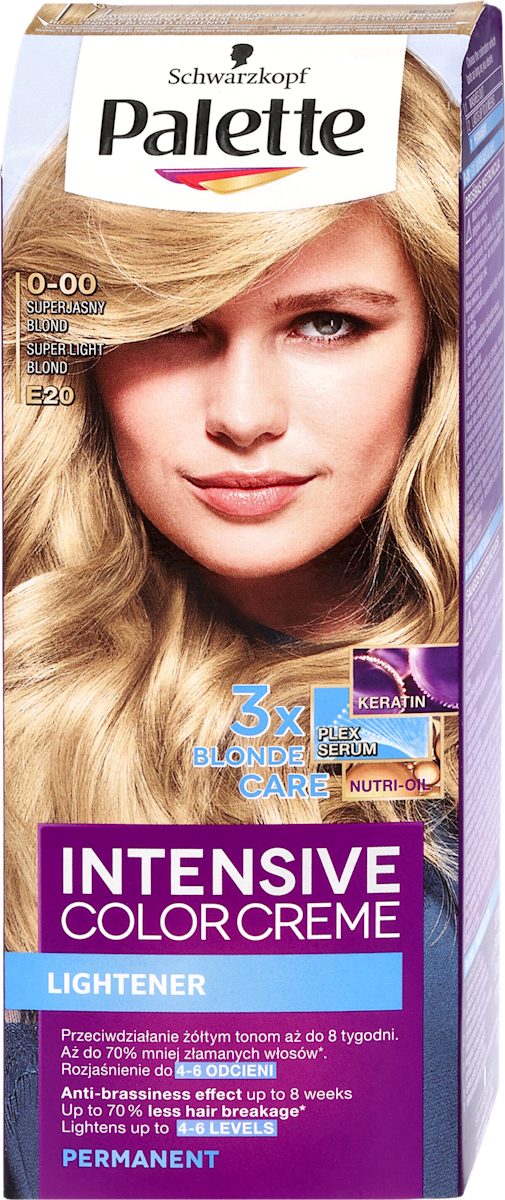 Palette INTENSIVE COLOR CREME Farba do włosów E20 Superjasny Blond, 1 ...