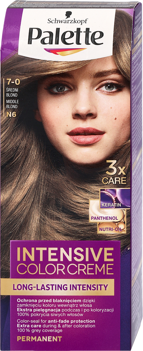 Palette INTENSIVE COLOR CREME Farba do włosów N6 Średni Blond, 1 szt ...
