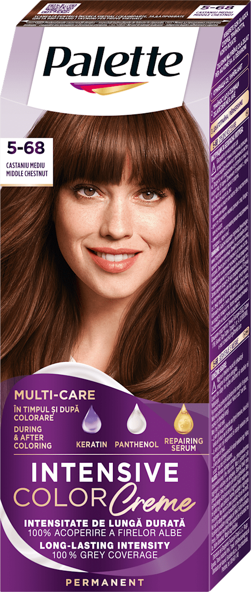 Palette INTENSIVE COLOR CREME Vopsea permanentă 5-68 Castaniu Mediu, 1 ...