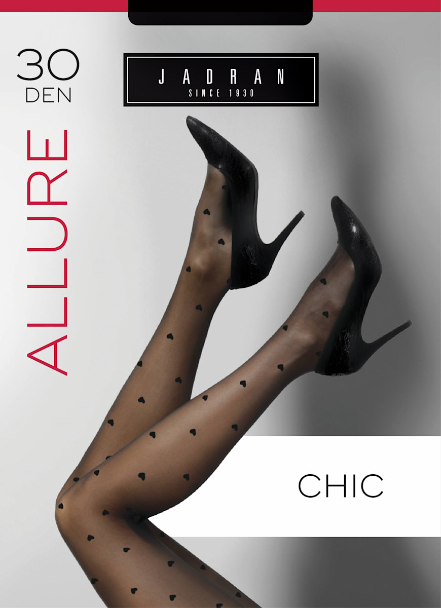 JADRAN ČARAPE Allure hulahopke Chic, 30 DEN, veličina 2 – 3 – srca, 1 ...