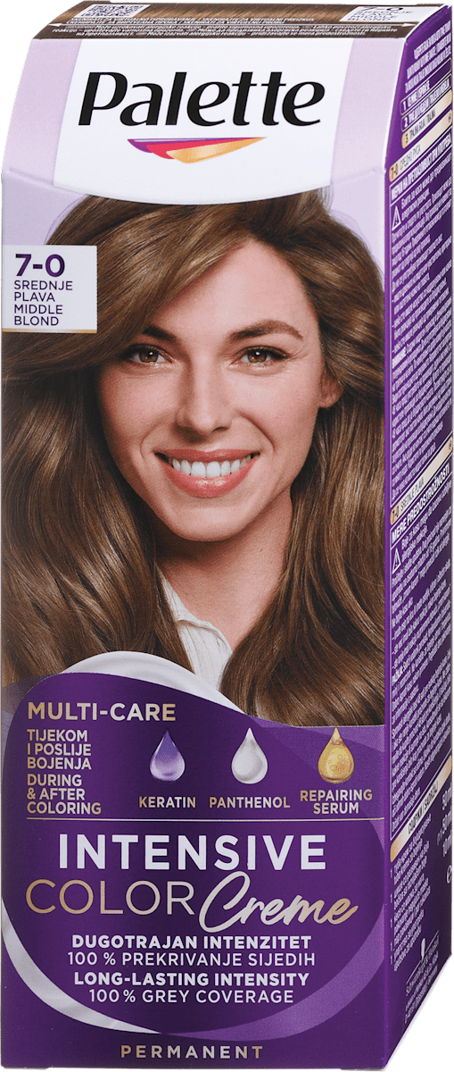 Palette INTENSIVE COLOR CREME Barva za lase 7-0 Srednje Blond, 1 kos ...