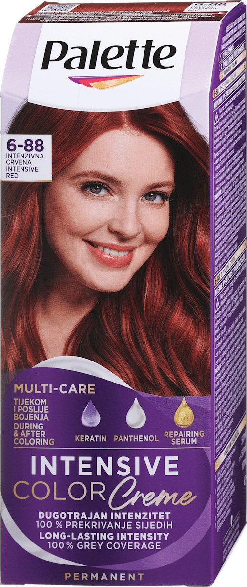 Palette INTENSIVE COLOR CREME Barva za lase 6-88 Intenzivno Rdeča, 1 ...