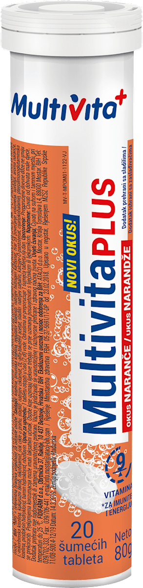 Multivita Multivita PLUS šumeće tablete - okus narandže, 20 kom., 80 g ...