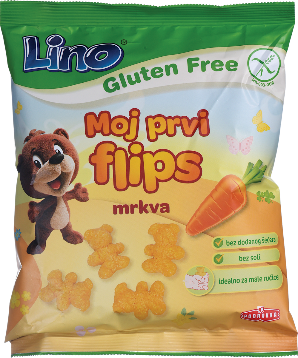 Lino Moj prvi flips - šargarepa, bez glutena, od 12. meseca, 35 g | dm.rs