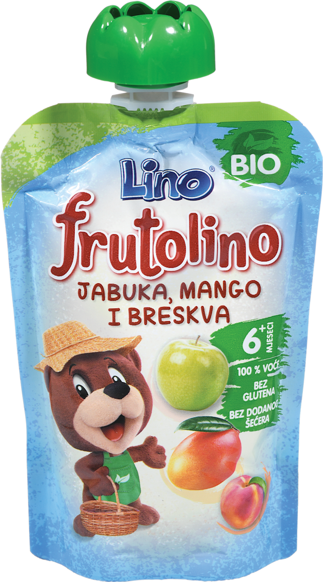 Lino Bio sadni žepek frutolino z okusom jabolka, manga in breskve, od 6 ...