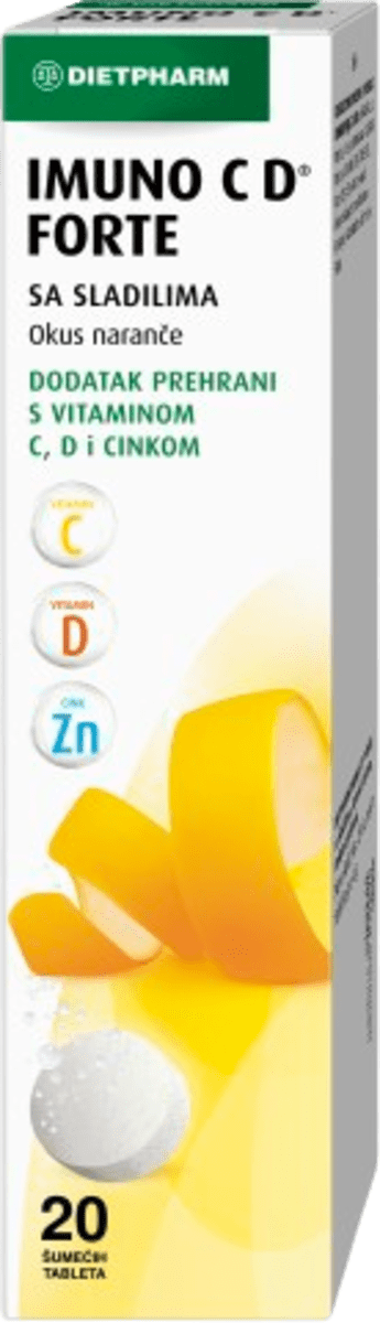 DIETPHARM Imuno C D forte, dodatak prehrani – okus naranče, 20 kom. | dm.hr