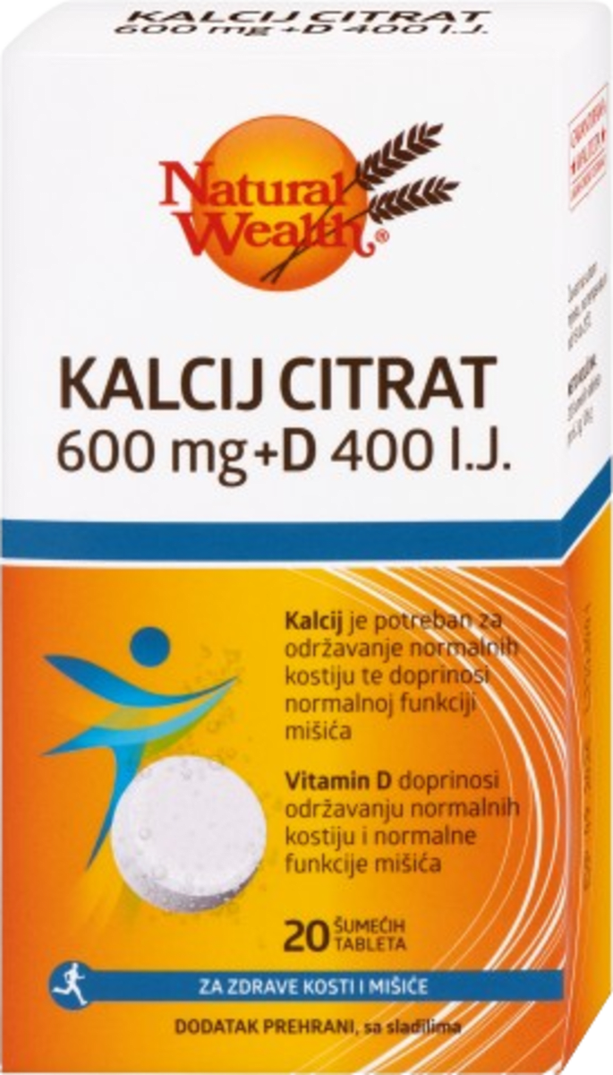 Natural Wealth Kalcij Citrat + D, šumeće tablete, 20 kom. | dm.hr