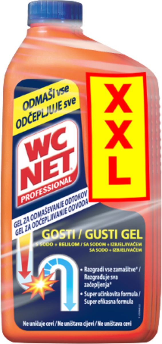 WC NET Gel za odčepljivanje odvoda Professional XXL, 3 x 1l, 3 kom. | dm.hr