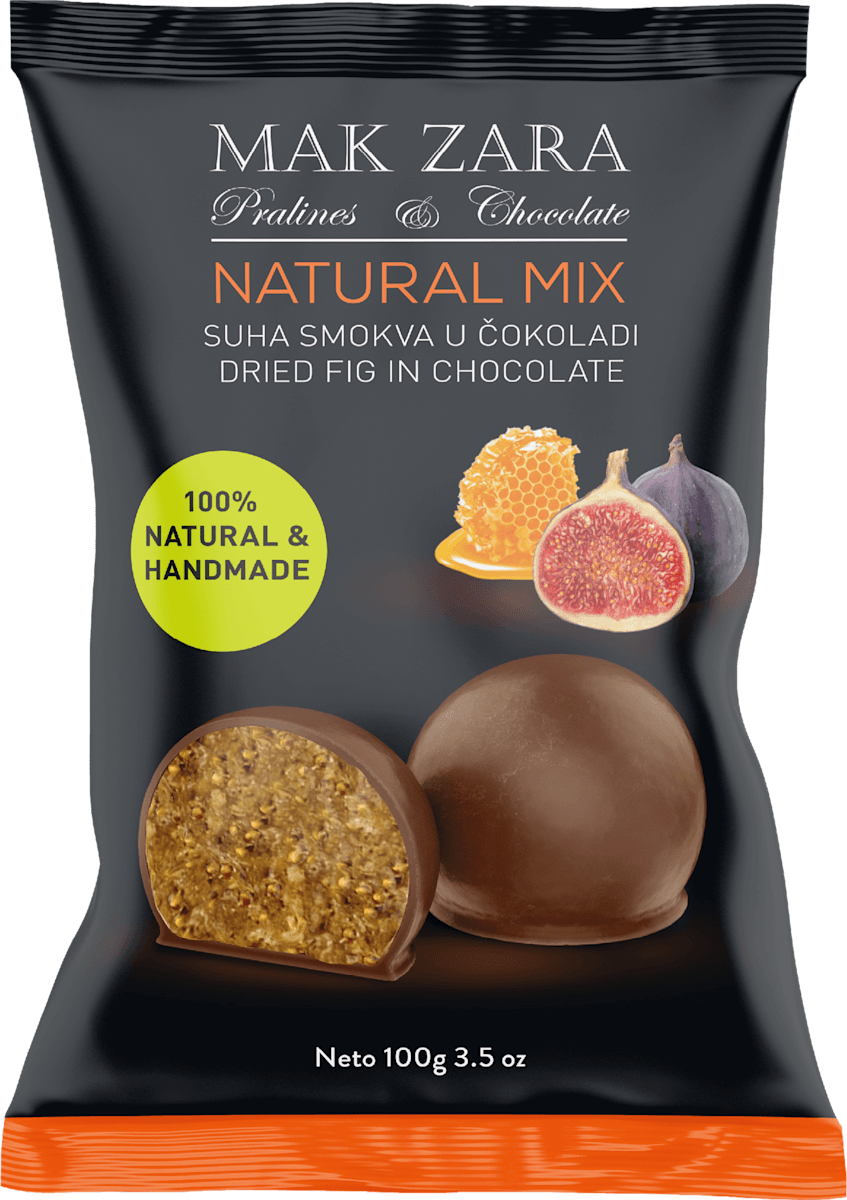 Mak Zara Natural Mix suha smokva u čokoladi, 100 g | dm Bosna i Hercegovina