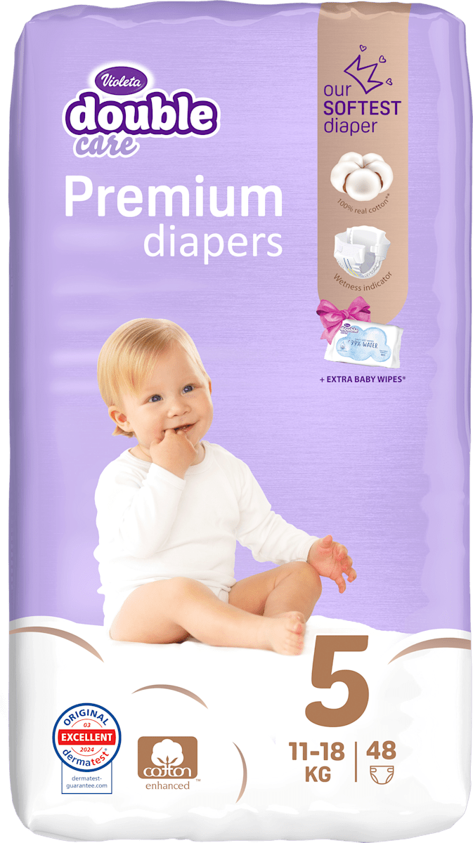 Violeta double care Cotton Premium pelene za bebe vel. 5 (11 - 18 kg ...