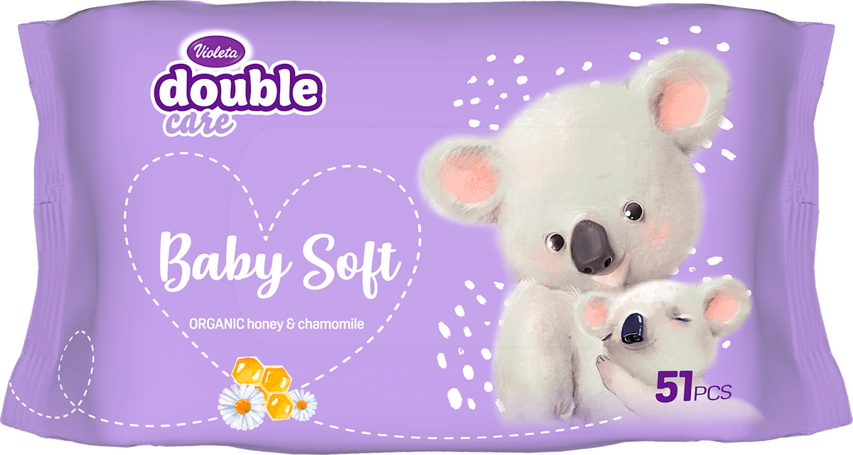 Violeta double care Baby Soft vlažne maramice za bebe - organski med i ...