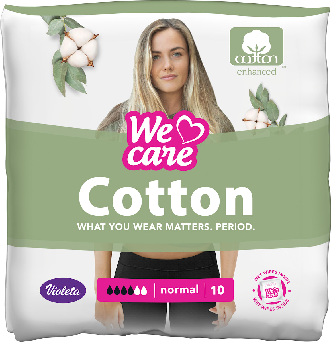 We care Absorbante normale din bumbac, 10 buc | dm.ro