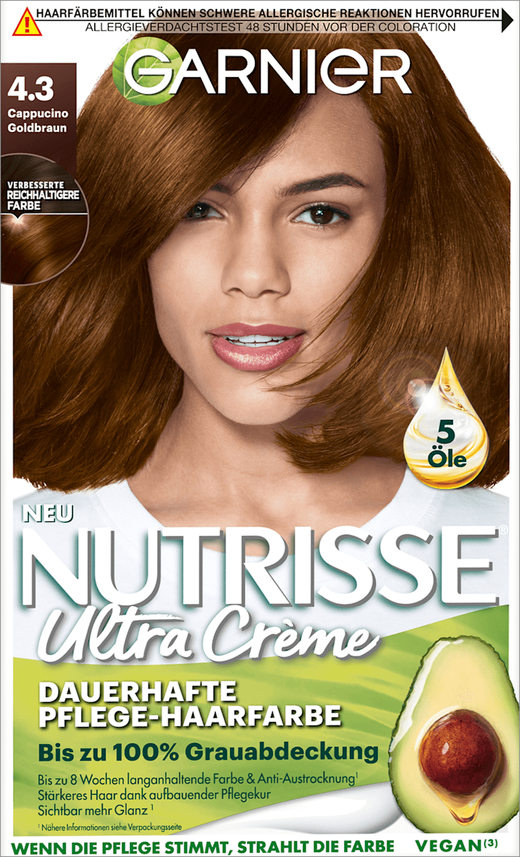 GARNIER NUTRISSE Haarfarbe 4.3 Cappucino Goldbraun, 1 St dauerhaft ...