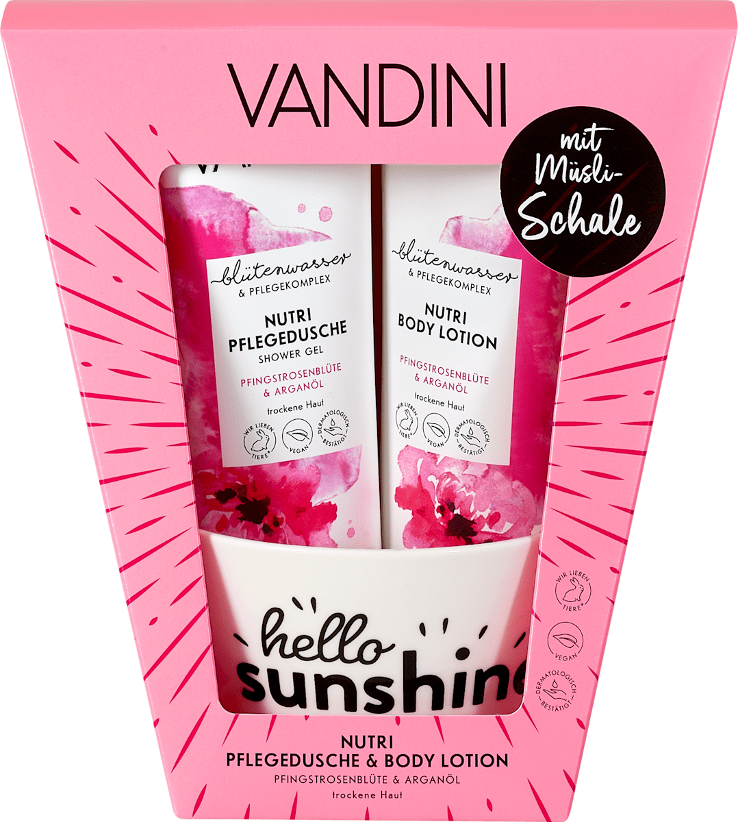VANDINI Nutri Geschenkset Pflegedusche, Body Lotion & Müsli-Schale, 1 ...