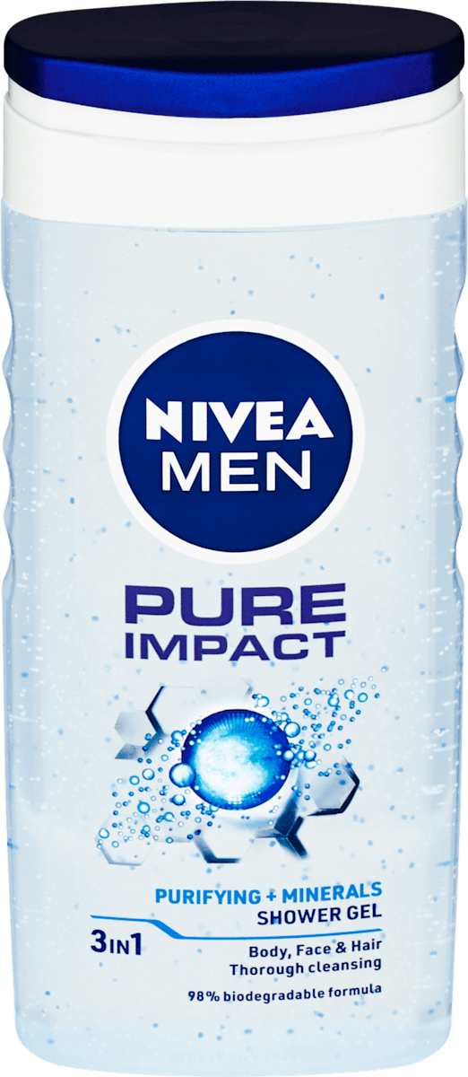 NIVEA MEN Gel de duș Pure Impact, 250 ml | dm.ro