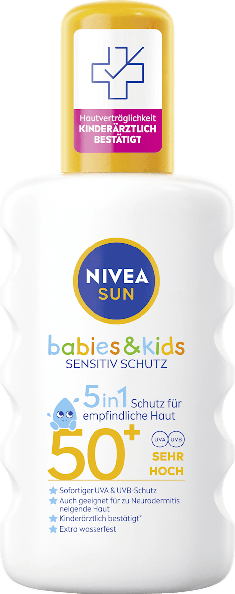 NIVEA SUN Sonnenspray Babies & Kids sensitiv LSF 50+, 200 ml dauerhaft ...