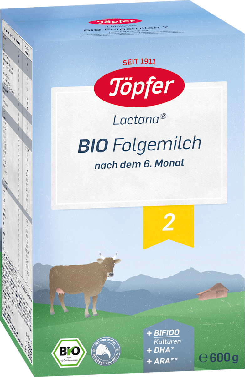 Töpfer Lapte de continuare Lactana 2 Bio 6+, 600 g | dm.ro