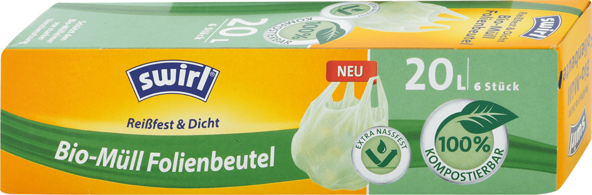 Swirl BIO kompostovateľné vrecia s uchami, 20 l, 6 ks | mojadm.sk