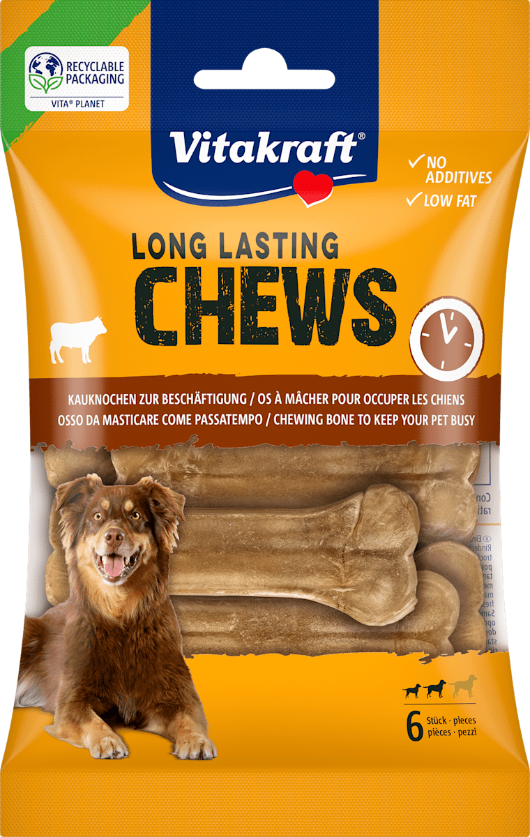 Vitakraft Hundesnack Kauknochen long lasting CHEWS (6 Stück) Größe S ...