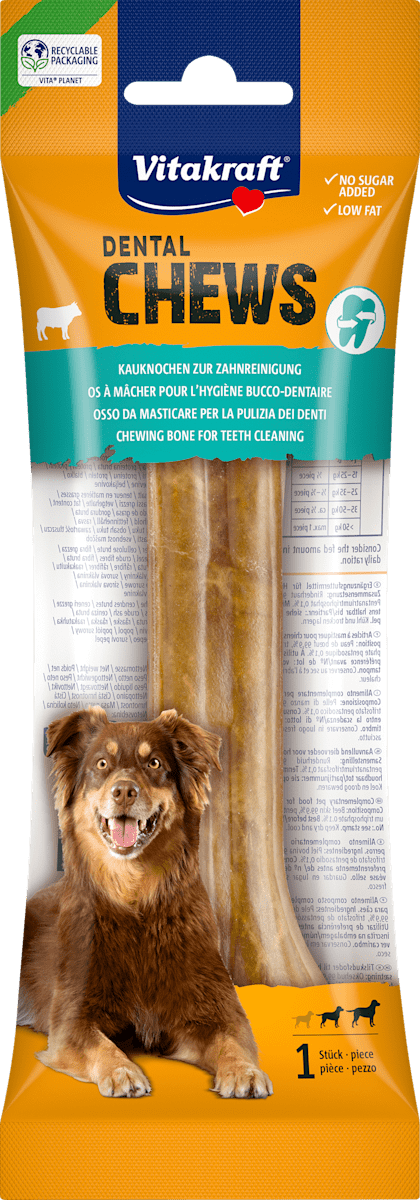 Vitakraft Hundesnack Kauknochen dental CHEWS (1 Stück) Größe M, 95 g ...