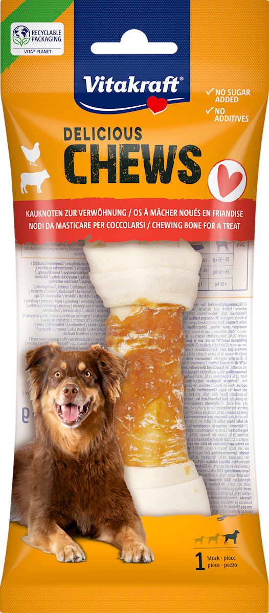 Vitakraft Hundesnack Kauknoten delicious CHEWS mit Huhn (1 Stück) Größe ...