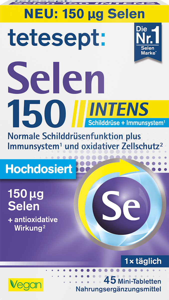 tetesept Selen 150 Intens Mini-Tabletten 45 St, 12,8 g dauerhaft ...