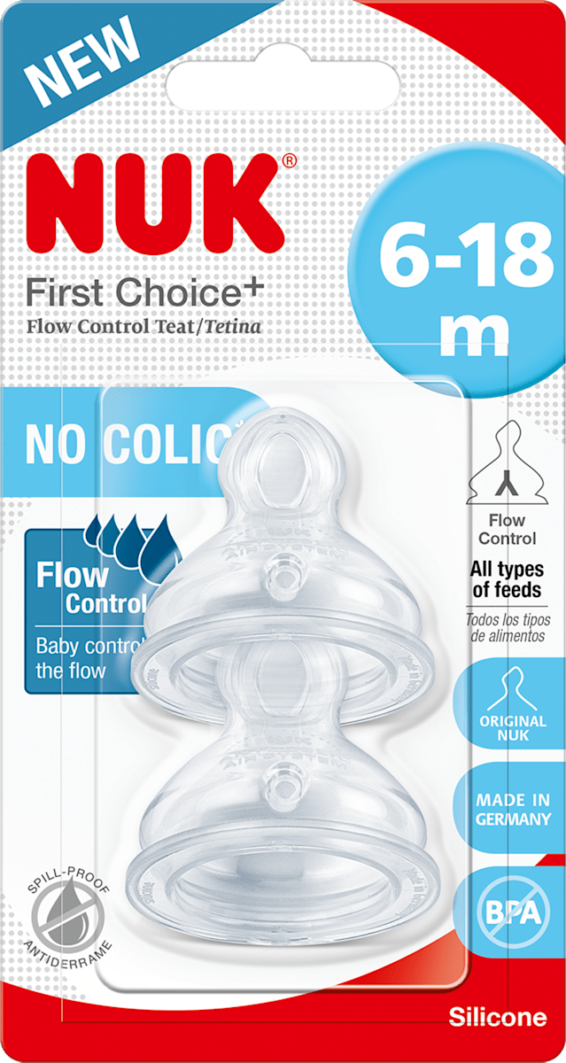 NUK Tettarella in silicone Flow Control 6-18m First Choice+, 1 pz | dm Italia