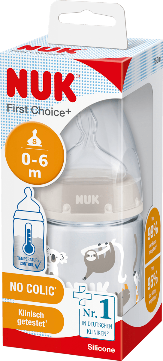 NUK Babyflasche First Choice, grau, 0-6 Monate, 150ml, 1 St dauerhaft günstig online kaufen | dm.de